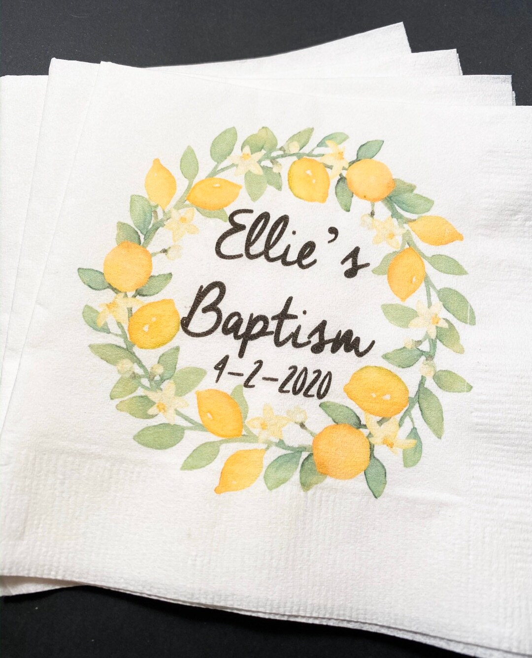 Lemon Baptism Spring Summer Baptism Christening Party Personalized ...