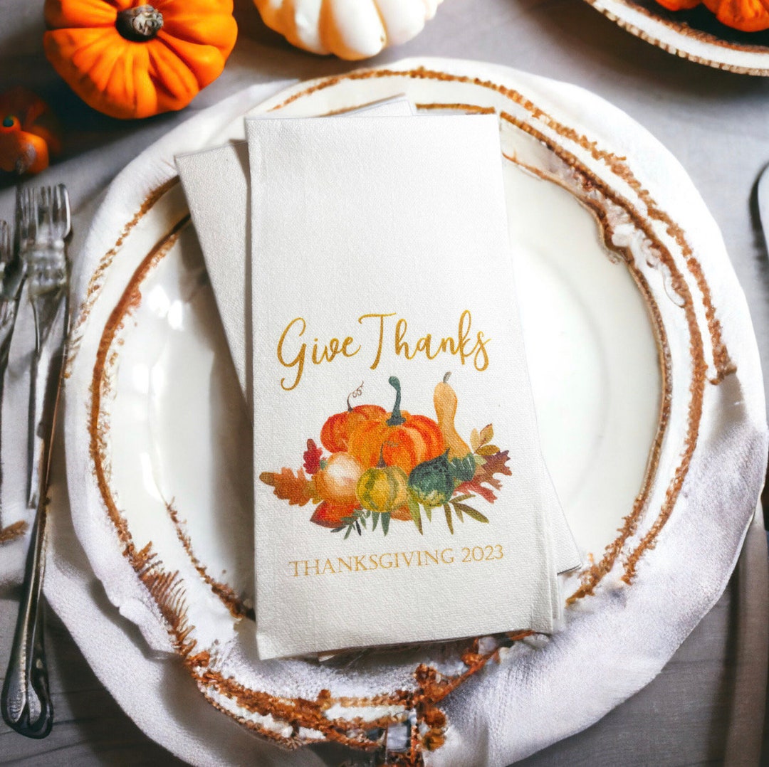 Thanksgiving Guest Towels Linen Feel Ultra Ply White Disposable Towel ...