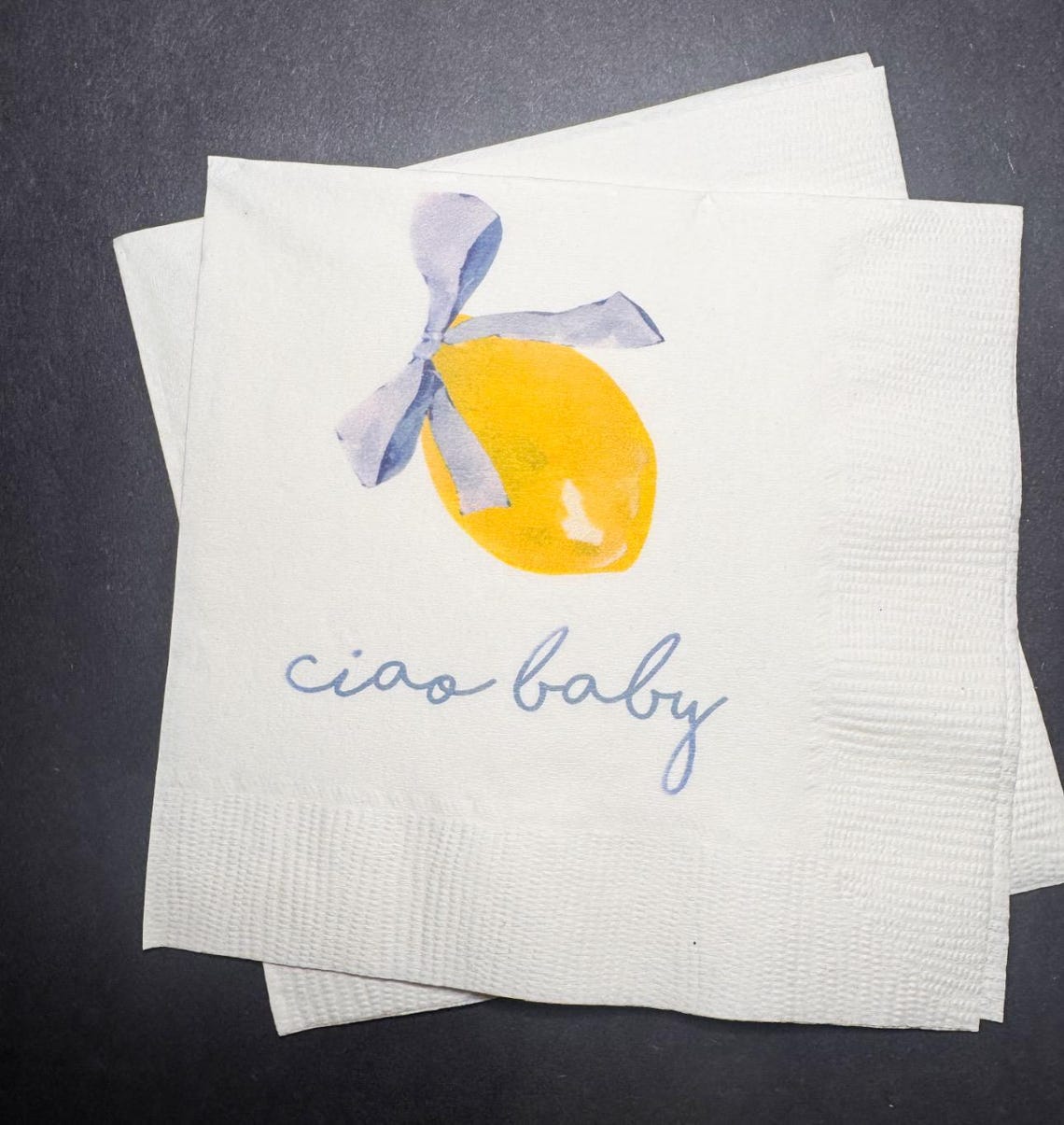 Ciao Baby Lemon Oh Baby Blue Bow Italian Baby Shower Lemon Baby Shower ...