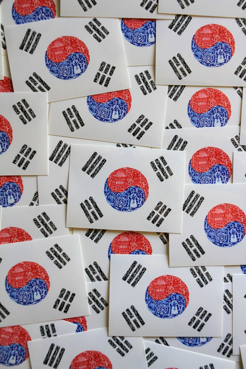Stickers of National Flags the South Korea - Etsy