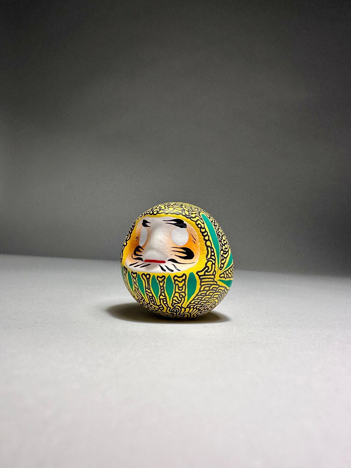 Mini Daruma Yellow : Original Art - Etsy