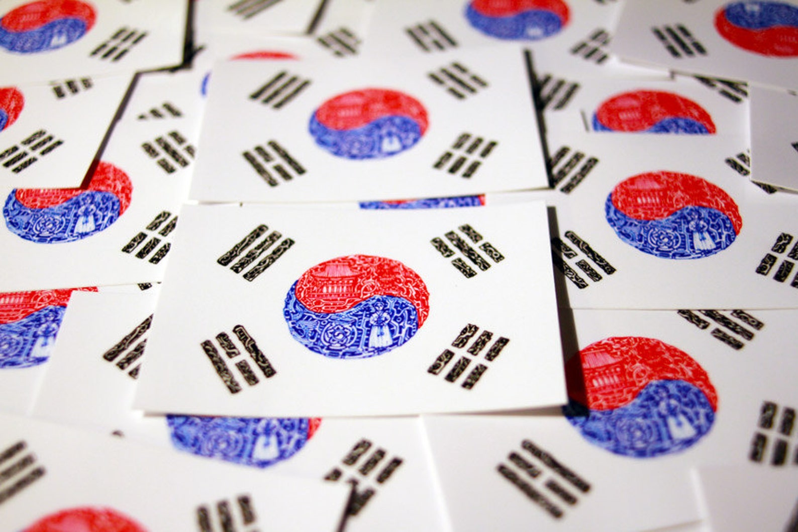 Stickers of National Flags the South Korea - Etsy