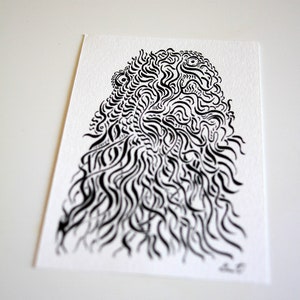 Original Framed Artwork 6" X 4" Line Art "ondo" - Etsy