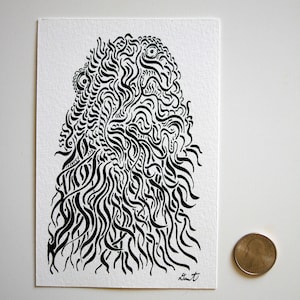 Original Framed Artwork 6" X 4" Line Art "ondo" - Etsy