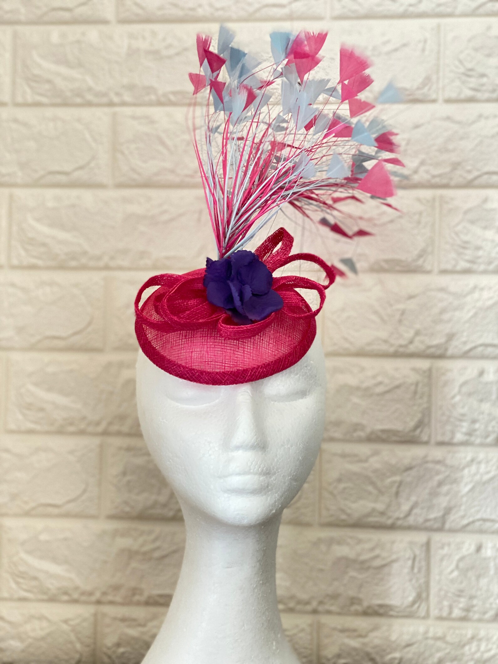 Pink Fascinate , Ascot Hat, Wedding Fascinator, Cocktail Hat, Fuchsia ...