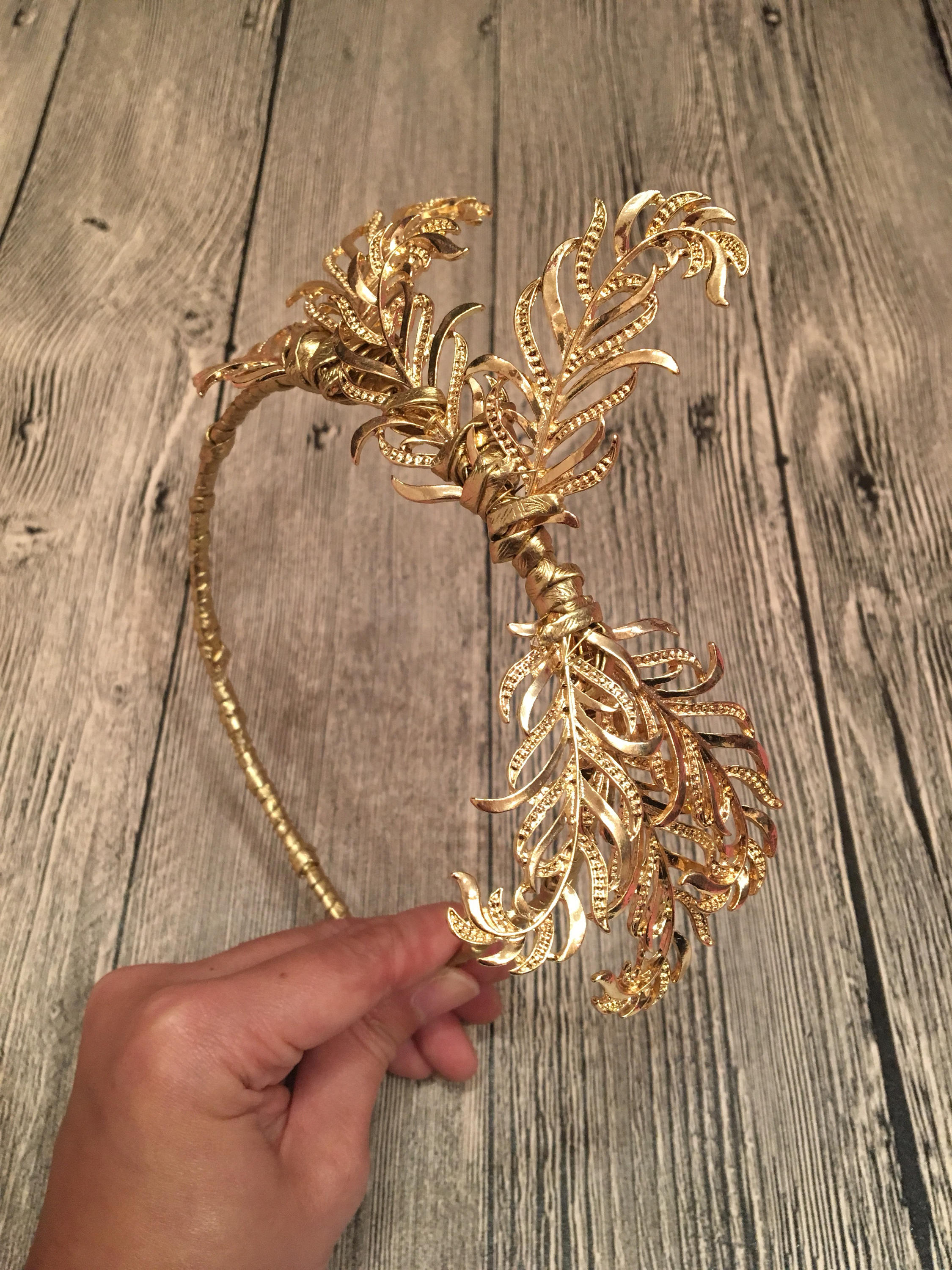 Gold Crown With Gold Embellishment,crown Fascinate ,sierra Headband ...