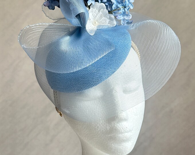 Baby Blue Fascinator, Baby Blue Sinamay Fascinator. Baby Blue Hat ...