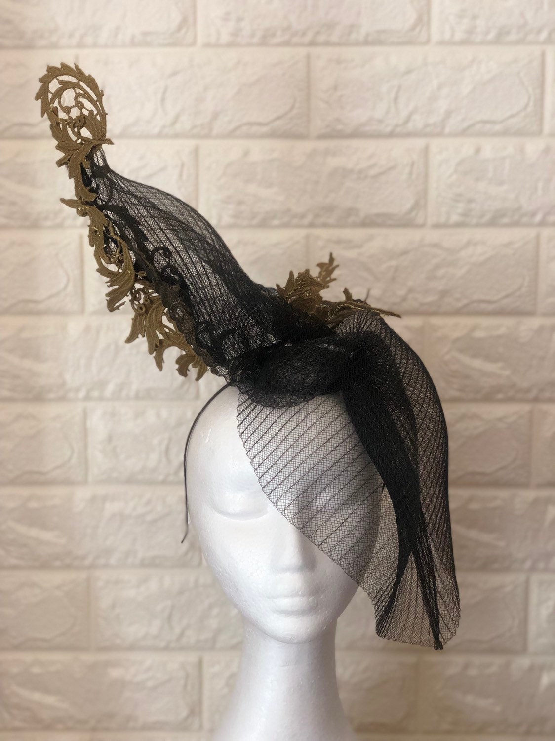Black Crinoline Fascinator Lace Facinator and Hats Black Wedding Assot ...