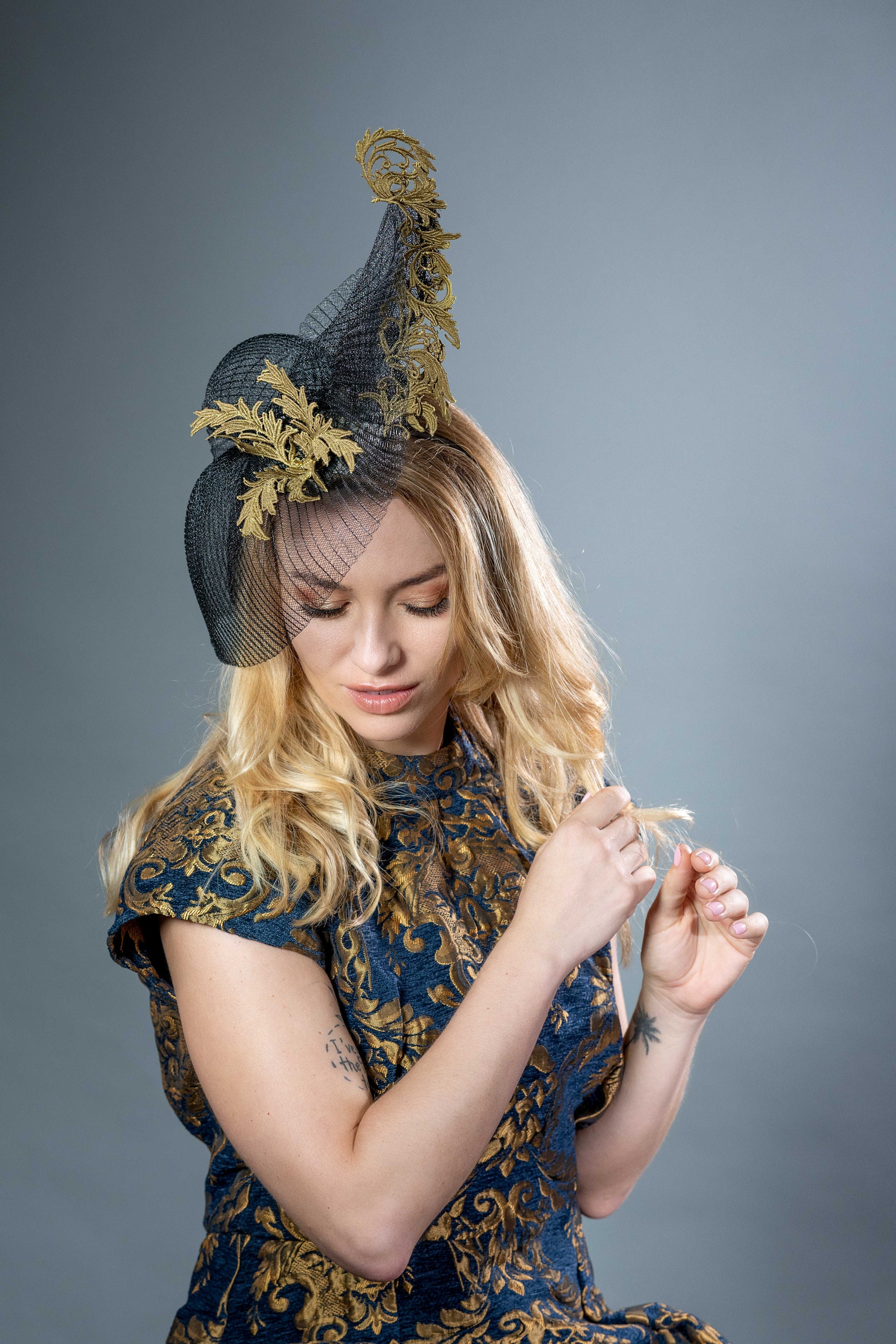 Black Crinoline Fascinator Lace Facinator and Hats Black Wedding Assot ...