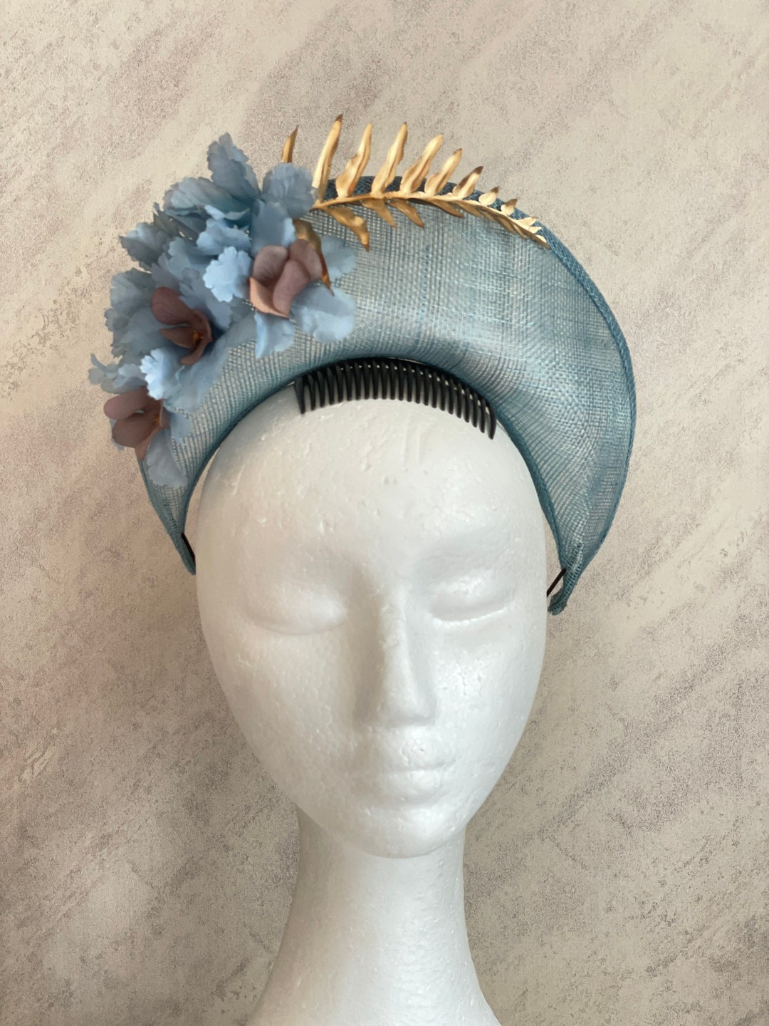 Baby Blue Fascinator, Baby Blue Sinamay Fascinator. Halo Fascinator ...