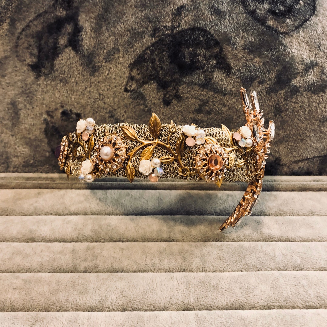 Gold Crown With Gold Embellishment,crown Fascinate ,sierra Headband ...