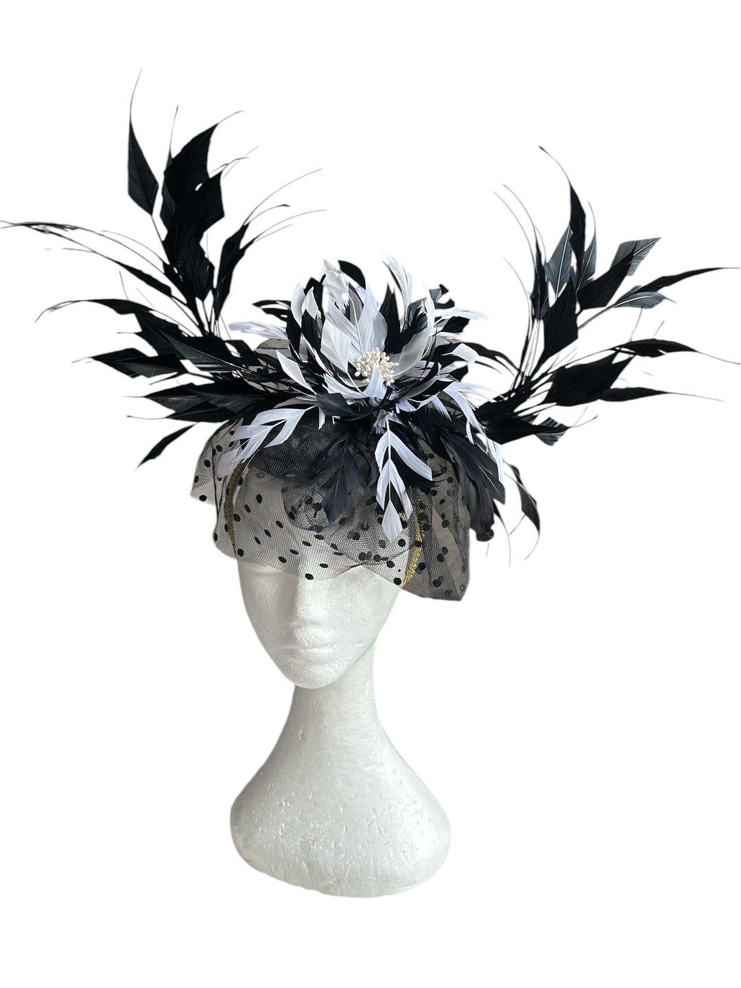 Black and White Fascinator, Derby Fascinator, Melbourne Cup Hat, Ascot ...
