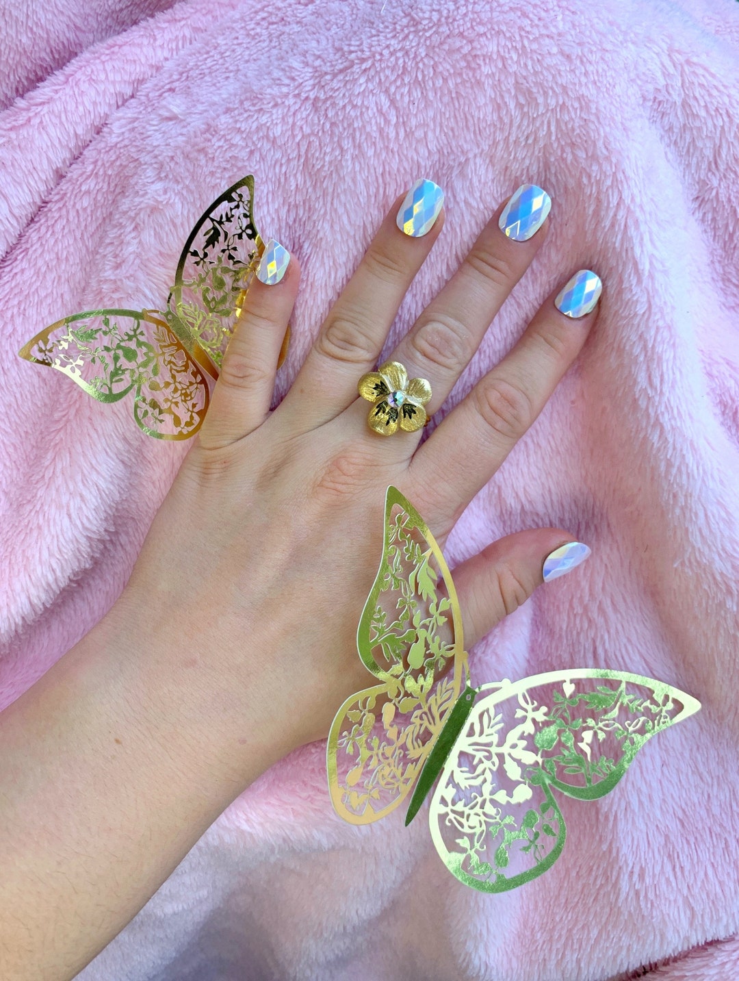 Gold Pansy Ring | Viola Ring | Johnny Jump up Ring | Flower Ring ...