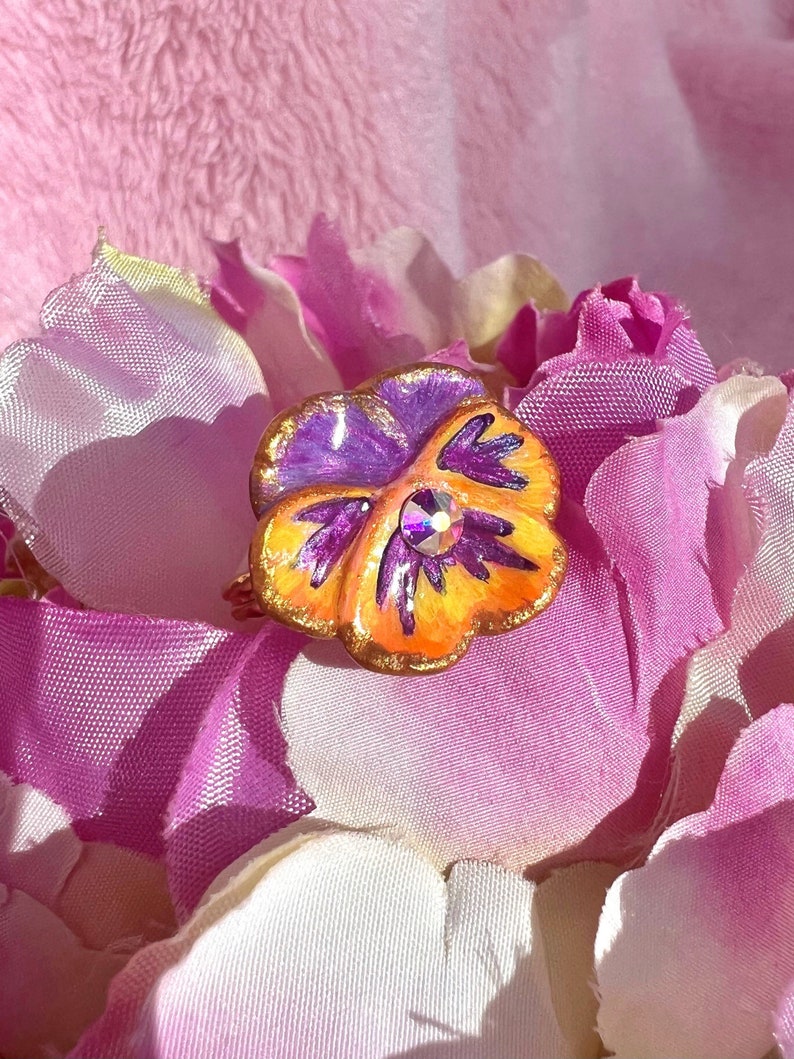 Custom Pansy Ring | Viola Ring | Johnny Jump up Ring | Flower Ring ...