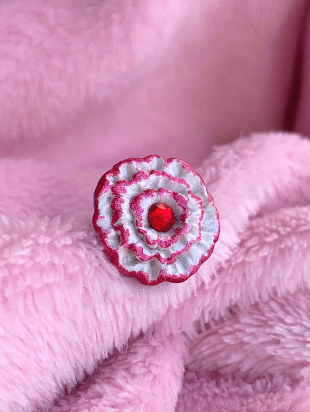 Birth Flower January Carnation Ring | Birth Month Ring | Flower Ring ...