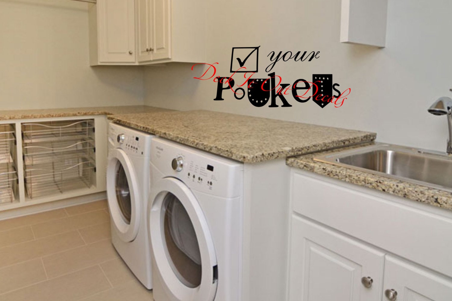 Laundry Room Washing Machine Vinyl Decal "check Your Pockets ...