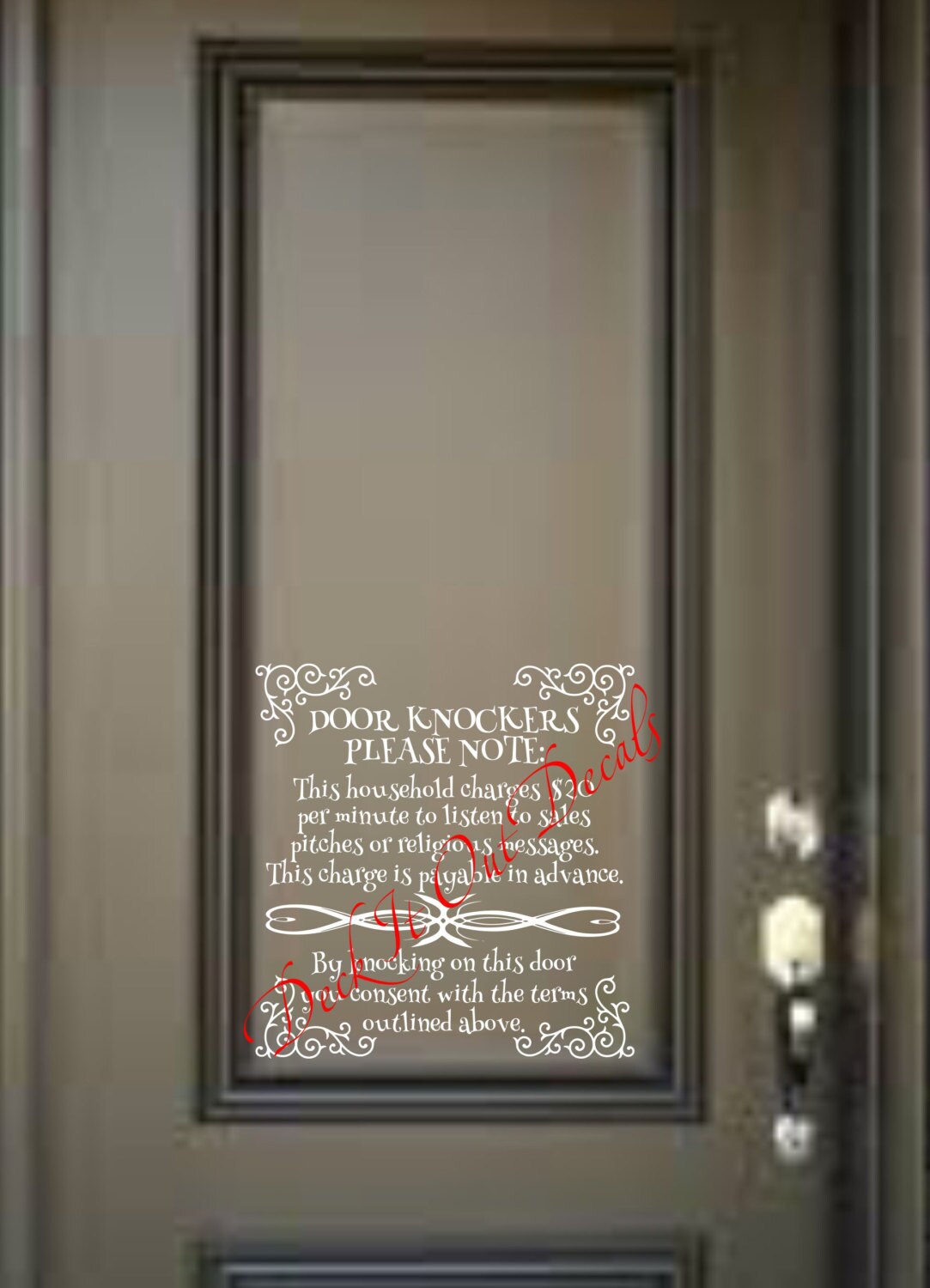 Door Knockers Please Note Soliciting Sign -- Vinyl Decal / Sticker for ...