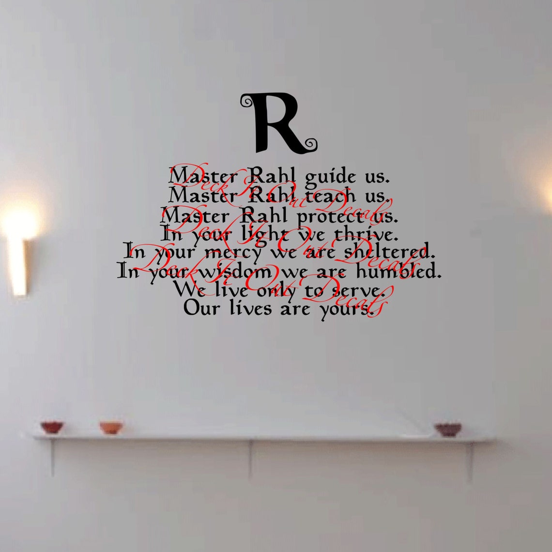Rahl Devotion From the Sword of Truth Series Vinyl Wall Decal. E00008 ...