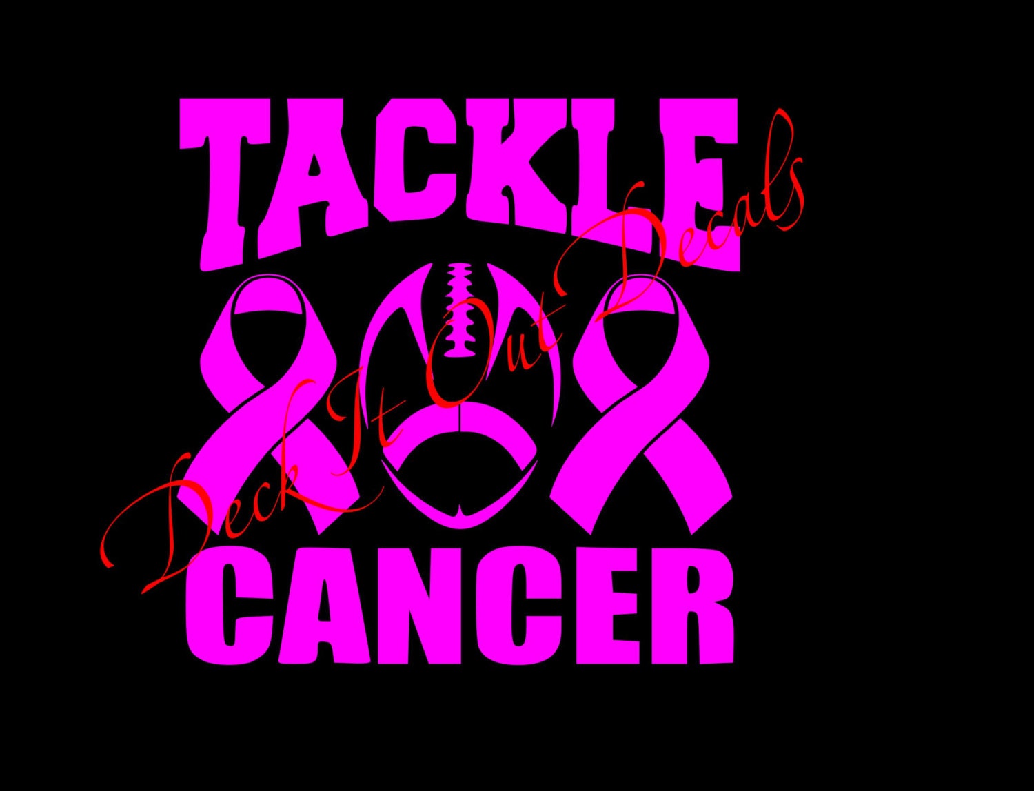 Tackle Cancer With 2 Ribbons and Football Vinyl Window Sticker - Etsy