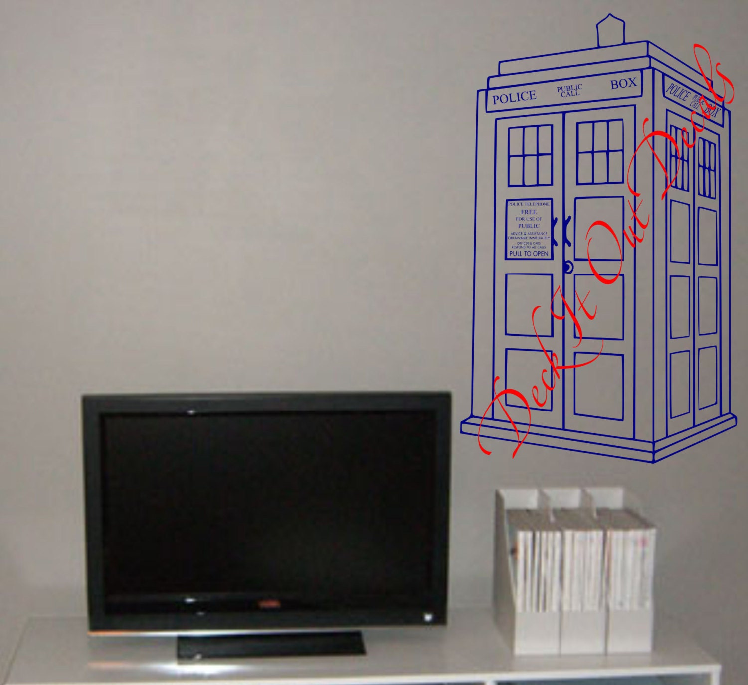 Dr. Who Tardis Inspired With text on window vinyl decal.... | Etsy