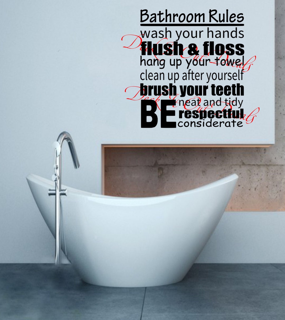 Bathroom Rules Vinyl Bathroom Wall Decal.... E00190 - Etsy