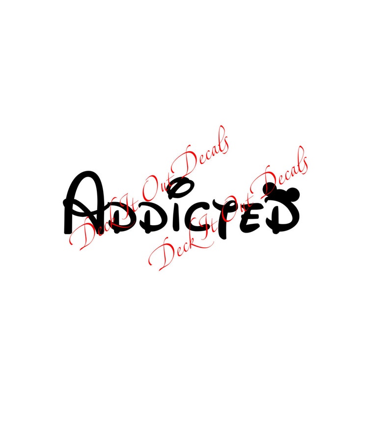 Addicted With Disney Ears Vinyl Wall/car Decal.... E00198 | Etsy