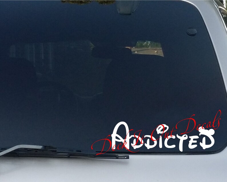 Addicted With Disney Ears Vinyl Wall/car Decal.... E00198 | Etsy