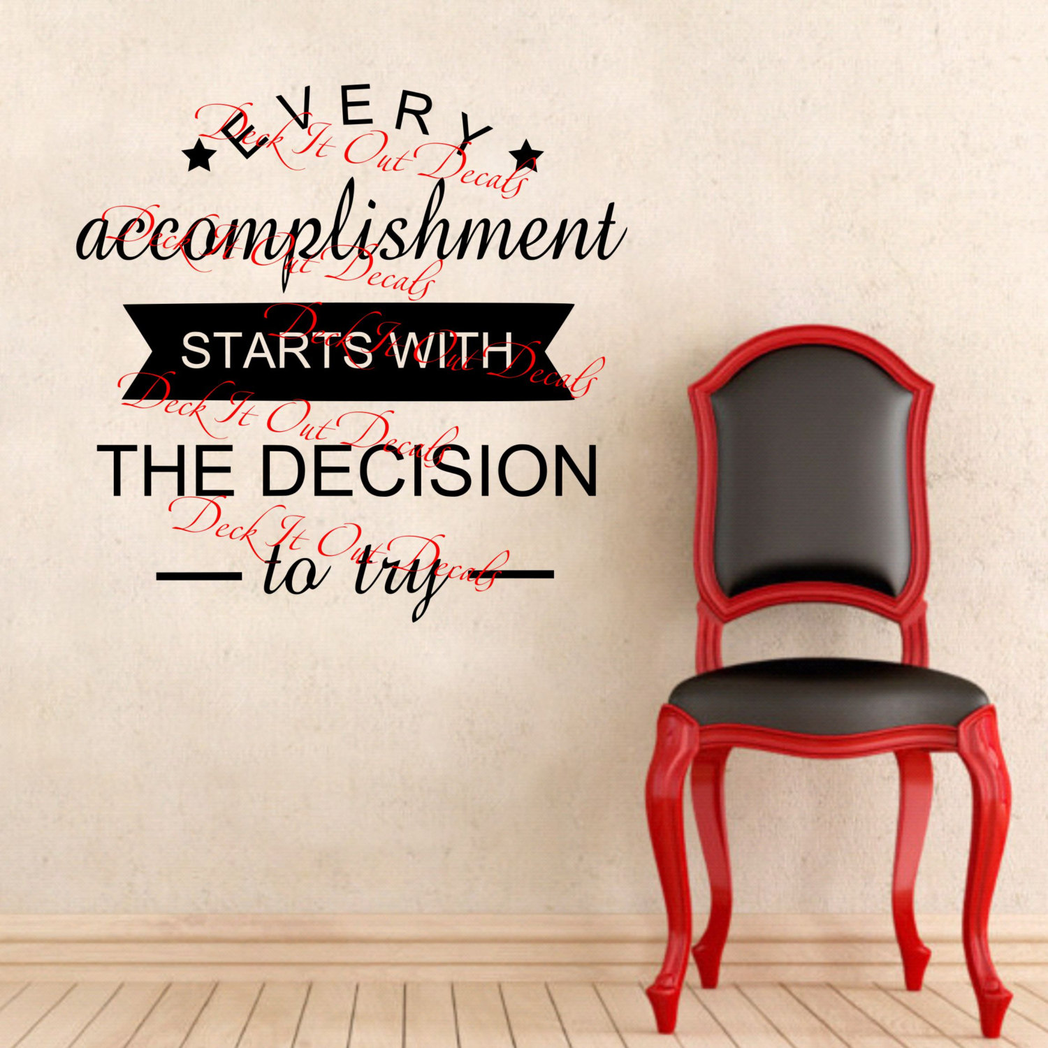 Every Accomplishment Starts With the Decision to Try Vinyl Wall Decal ...