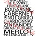 Wine Types in the Shape of a Wine Bottle Vinyl Wall Decal Decoration ...