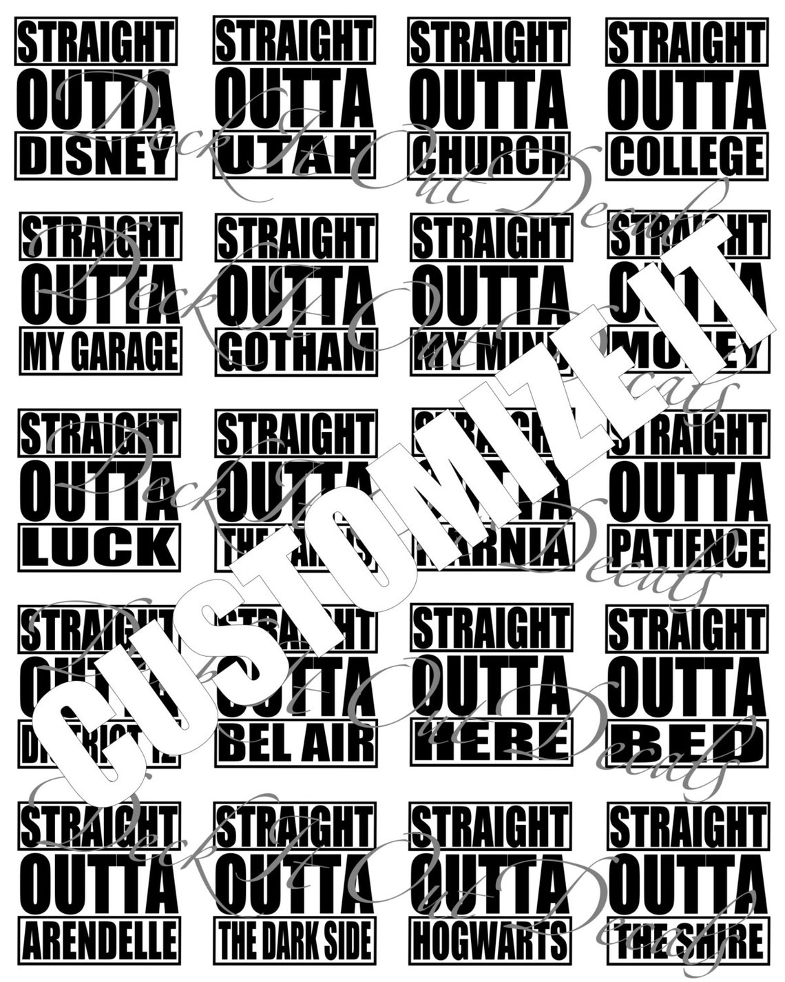 Straight Outta Compton Inspired Custom Text EDE00159 - Etsy