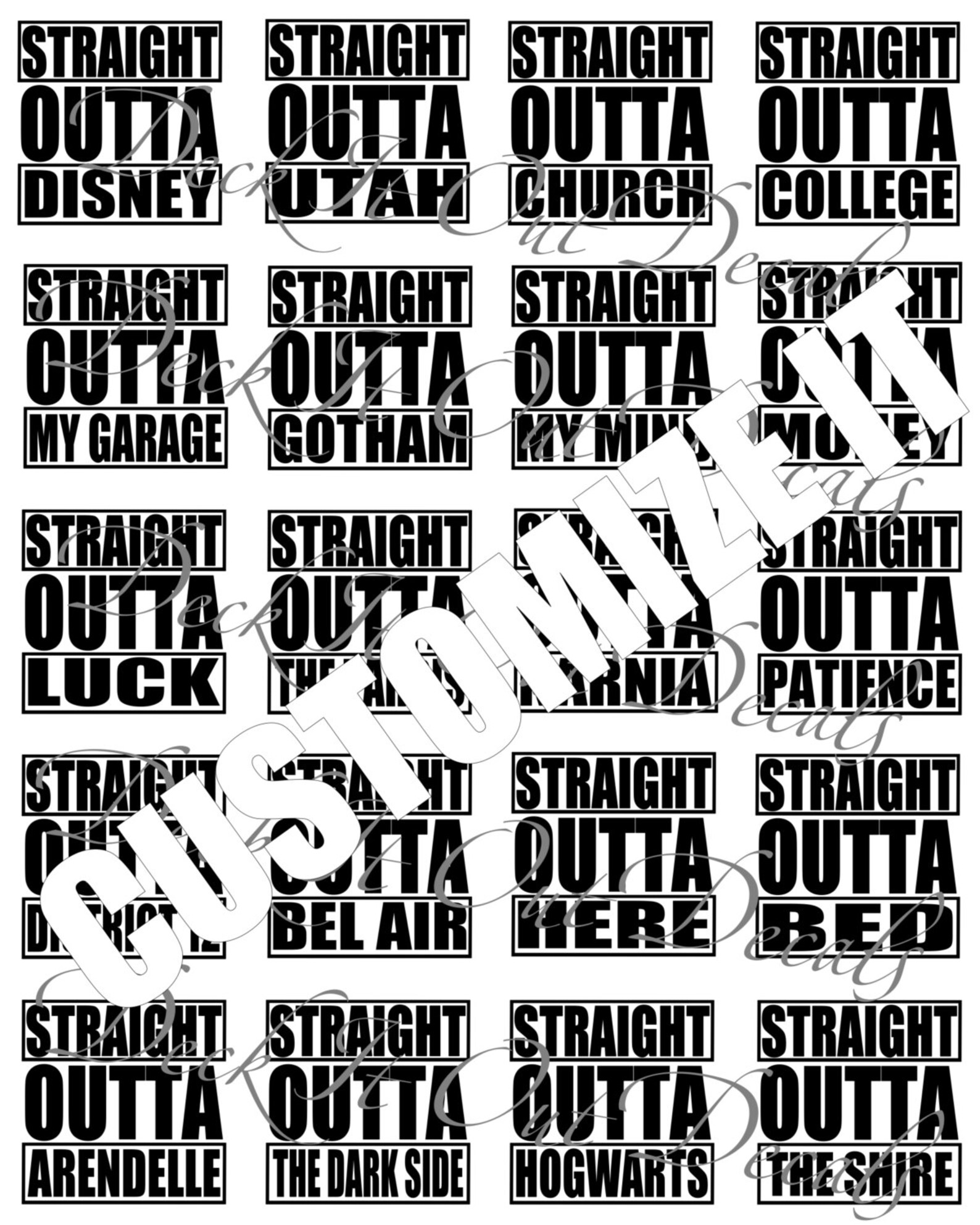 Straight Outta Compton Inspired Custom Text EDE00159 - Etsy
