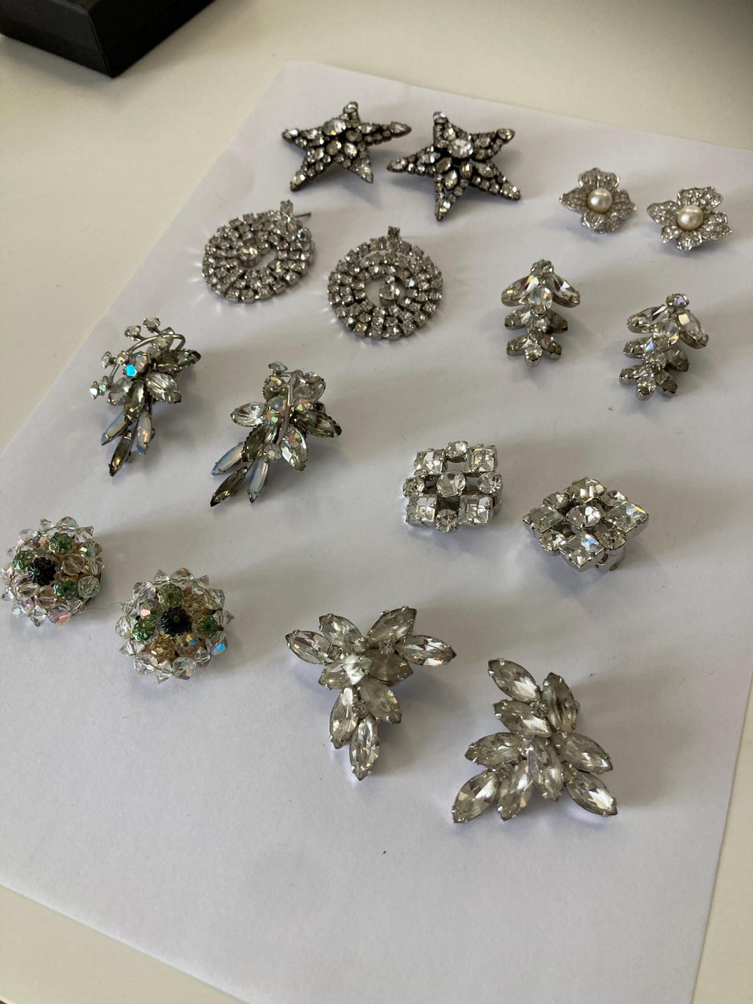 Vintage 50s/60s/80s Earrings, Sparkly Paste, Gift, Birthday, Wedding ...