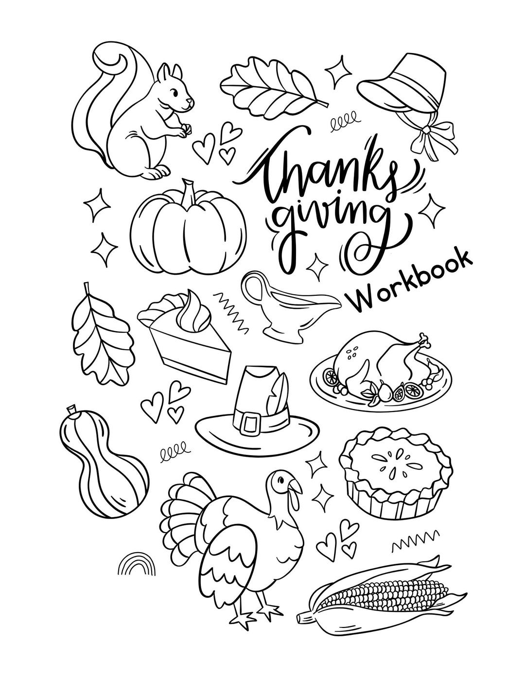 Thanksgiving Workbook Printable - Etsy