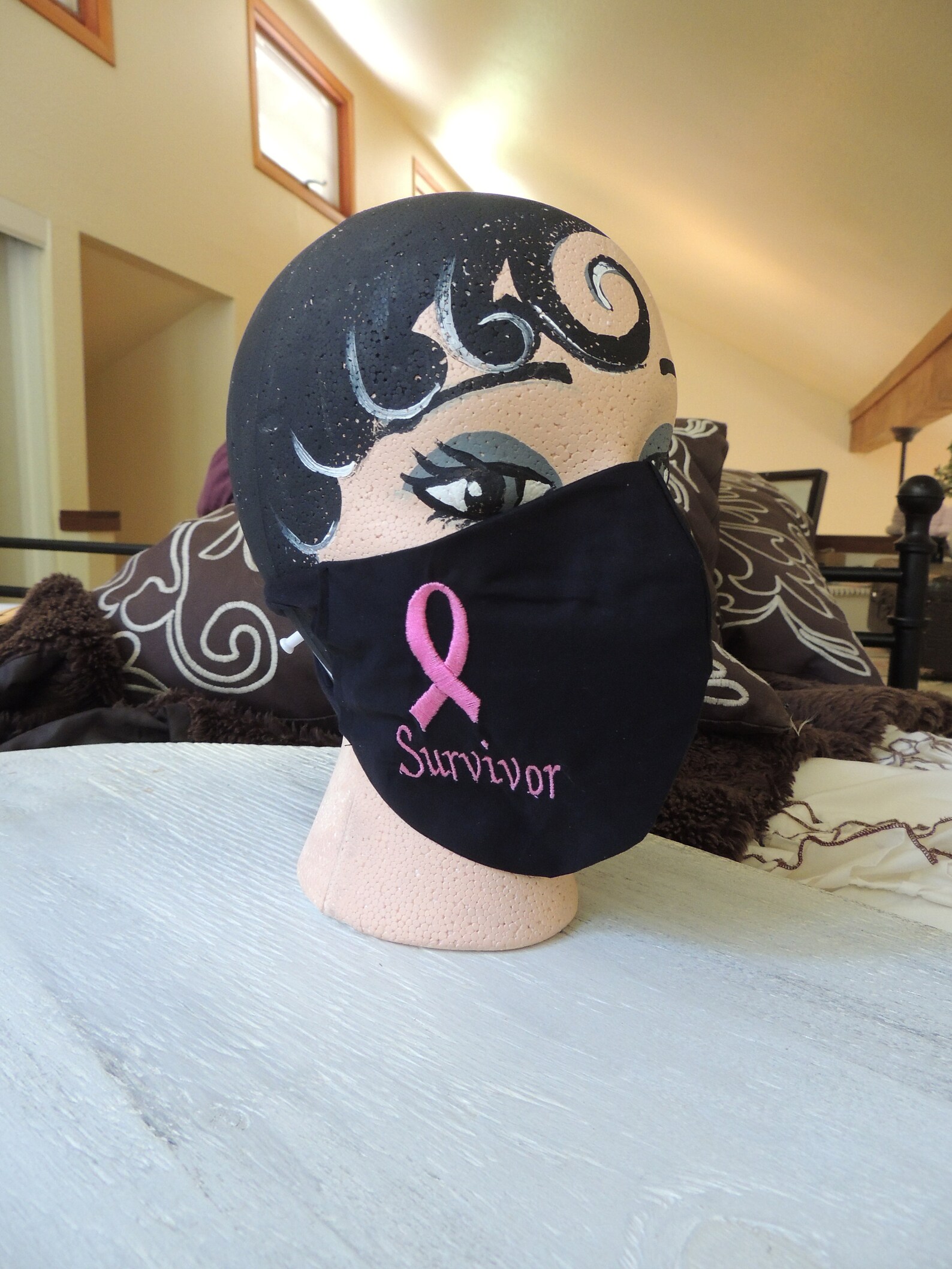 Face Masks Breast Cancer Pink Ribbon Breast Cancer Survivor | Etsy