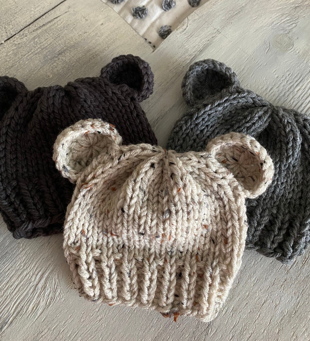 Bear Hats, Baby Bear Hats, Knit Bear Hat, Chunky Bear Hats, Luv Beanies ...