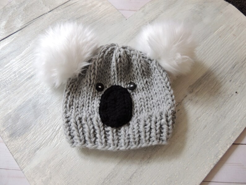 Knit Koala Beanie Koala Hats Koala Bear Beanie Baby Koala | Etsy