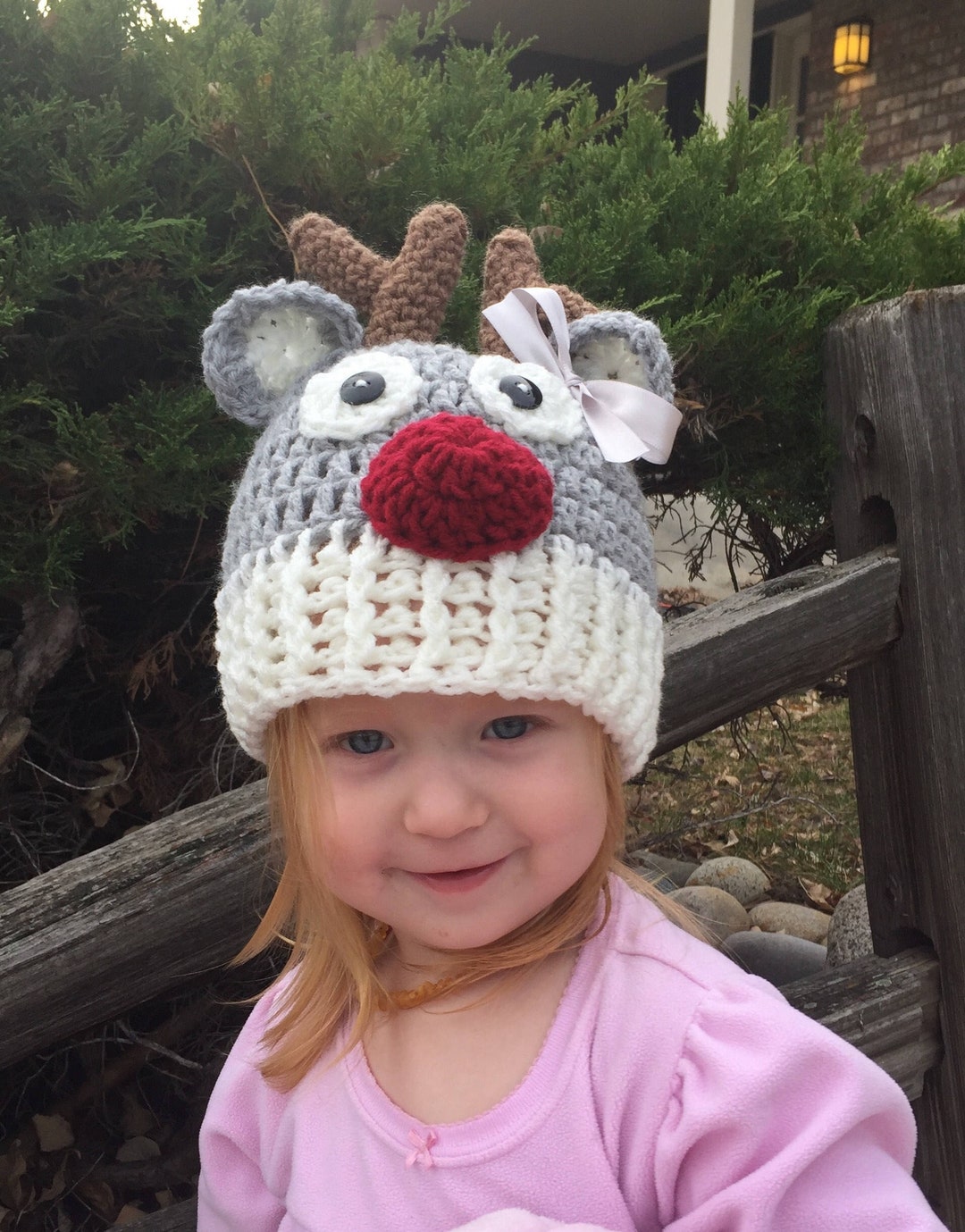 Crochet Reindeer Beanie, Luv Beanies, Reindeer Hats, Deer Hat, Animal ...