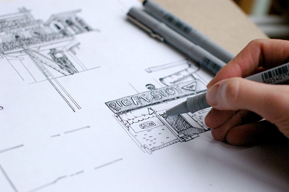 Custom House Drawing | Custom Architectural Pen and Ink Sketch | First ...