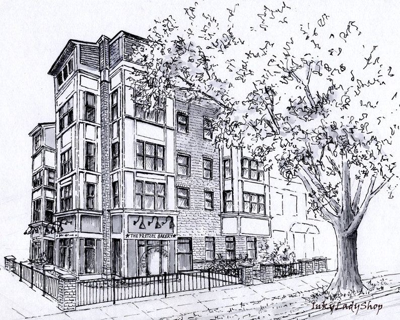 Pen and Ink Custom House Portrait Hand Drawn House Sketch - Etsy