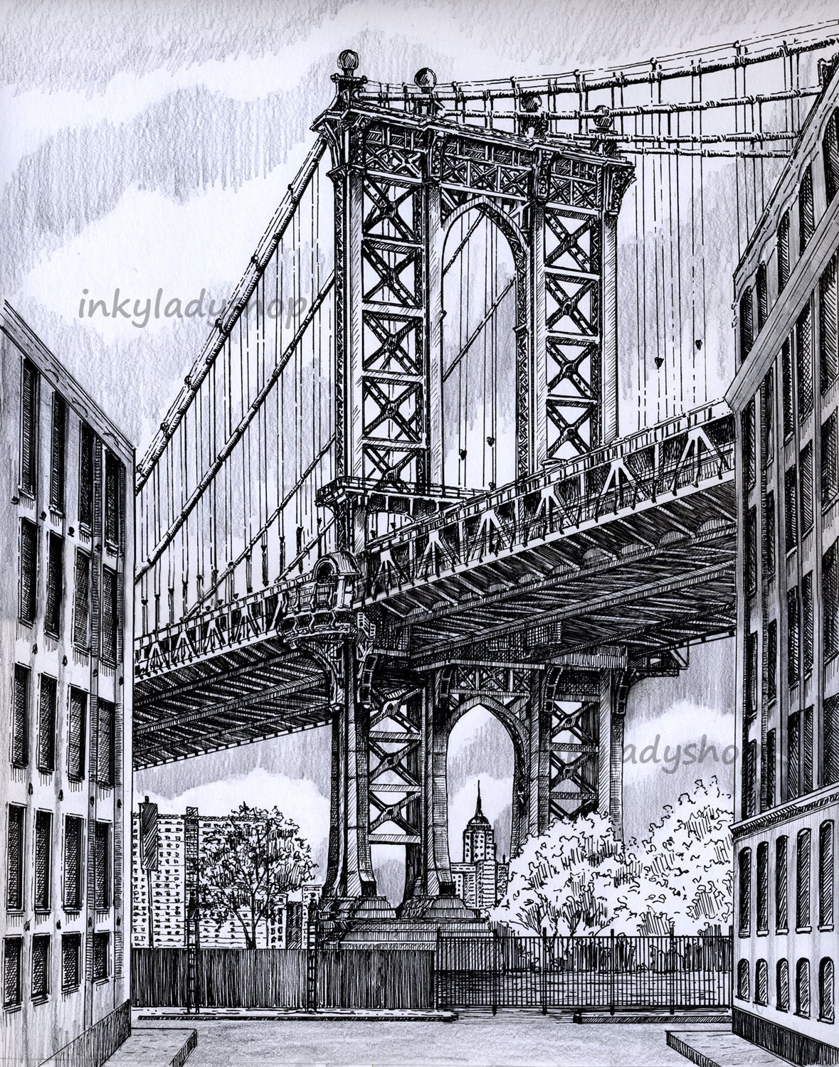 Brooklyn Bridge Drawing