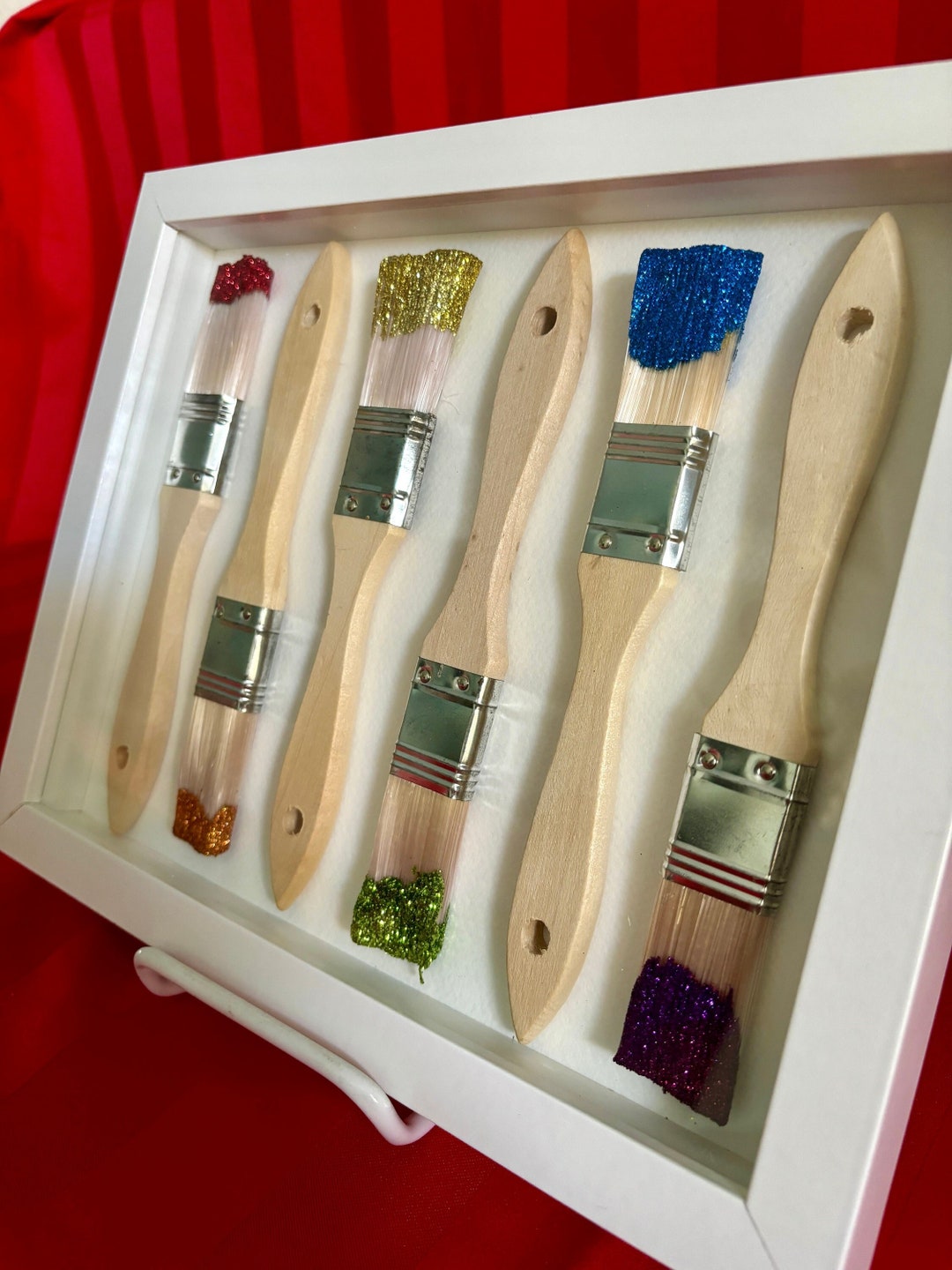 Paintbrush Wall Decor, Rainbow Paintbrush Glitter Wall Art, Modern Wall ...