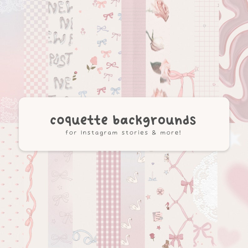 Coquette Instagram Story Backgrounds Bundle Pink Backgrounds Valentine ...