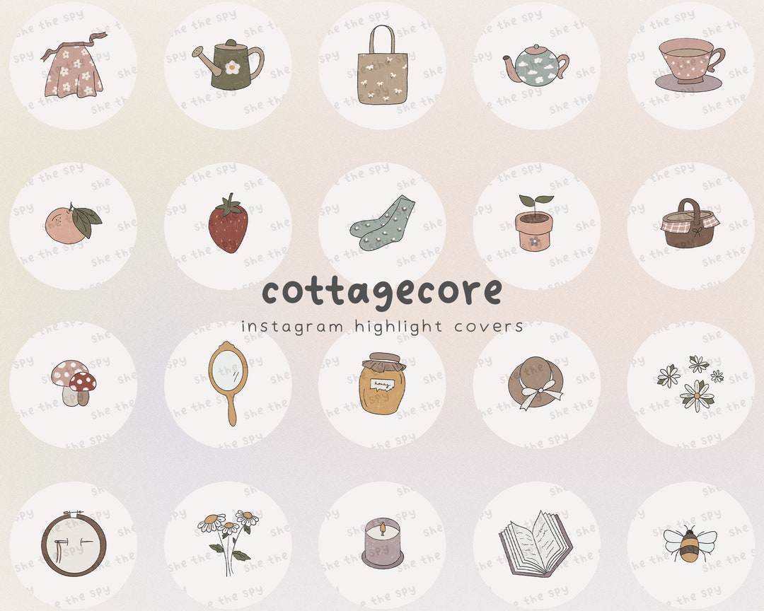Cottagecore Instagram Highlight Covers: 20 IG Story Icons (digital ...