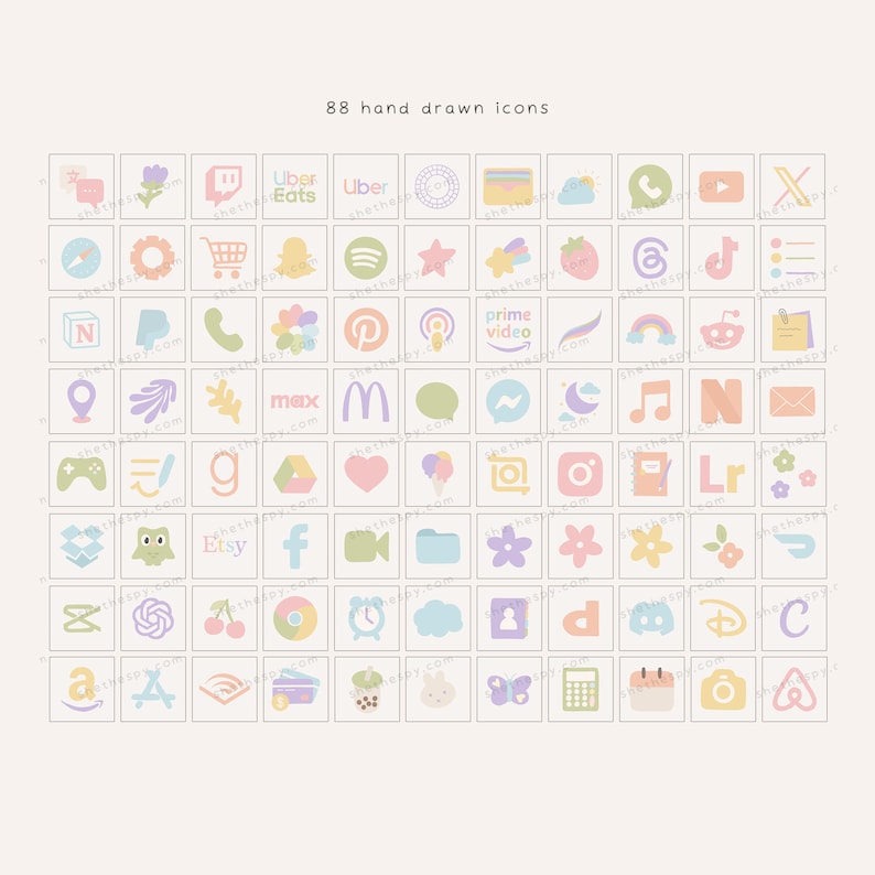 Pastel App Icon Theme: Rainbow Home Screen (digital Download) - Etsy