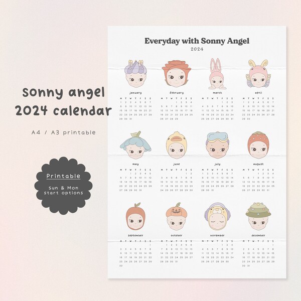 2024 Angel Wall Calendar - Etsy