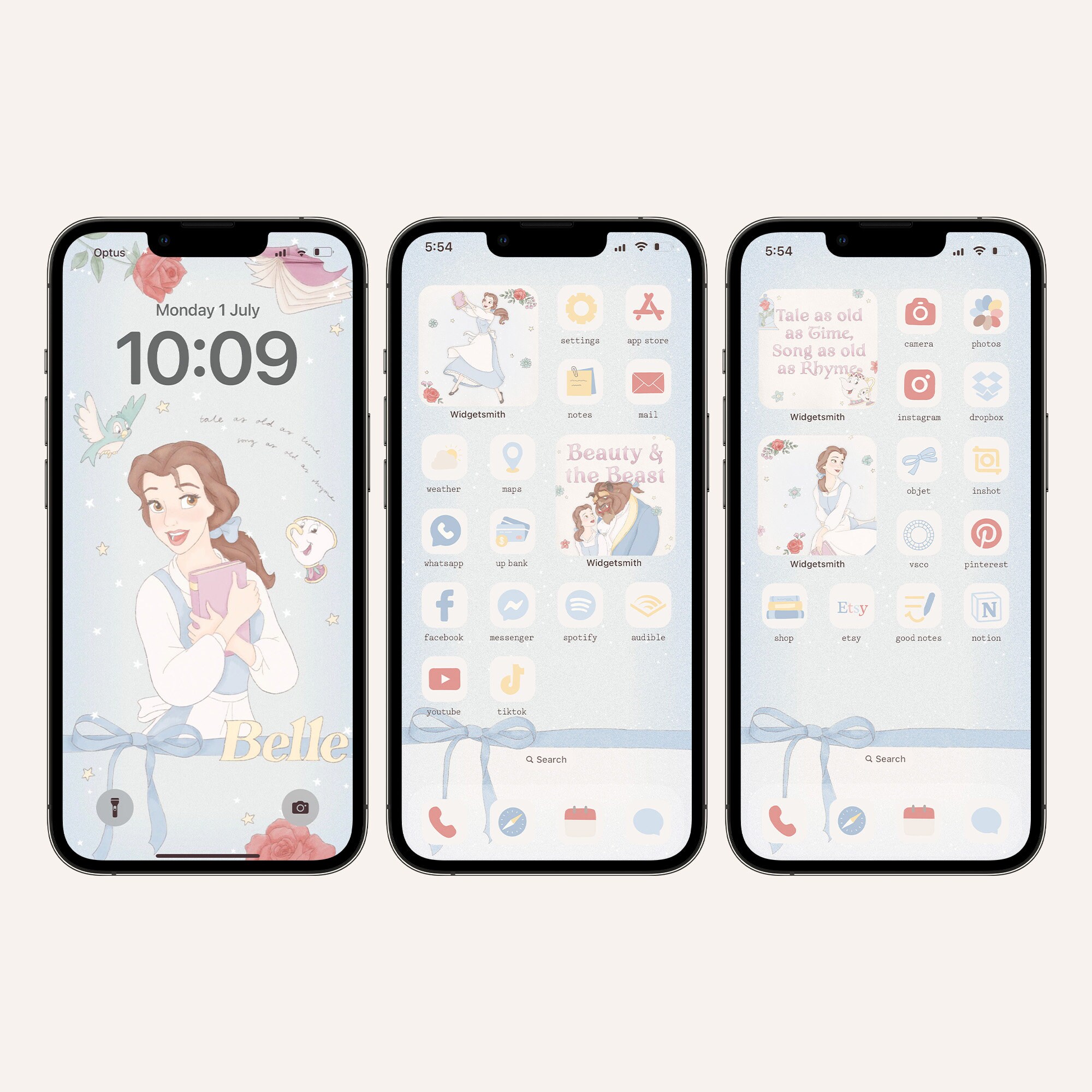 Belle Aesthetic Icon Theme, Beauty Hand Drawn App Icons, Princess Home ...