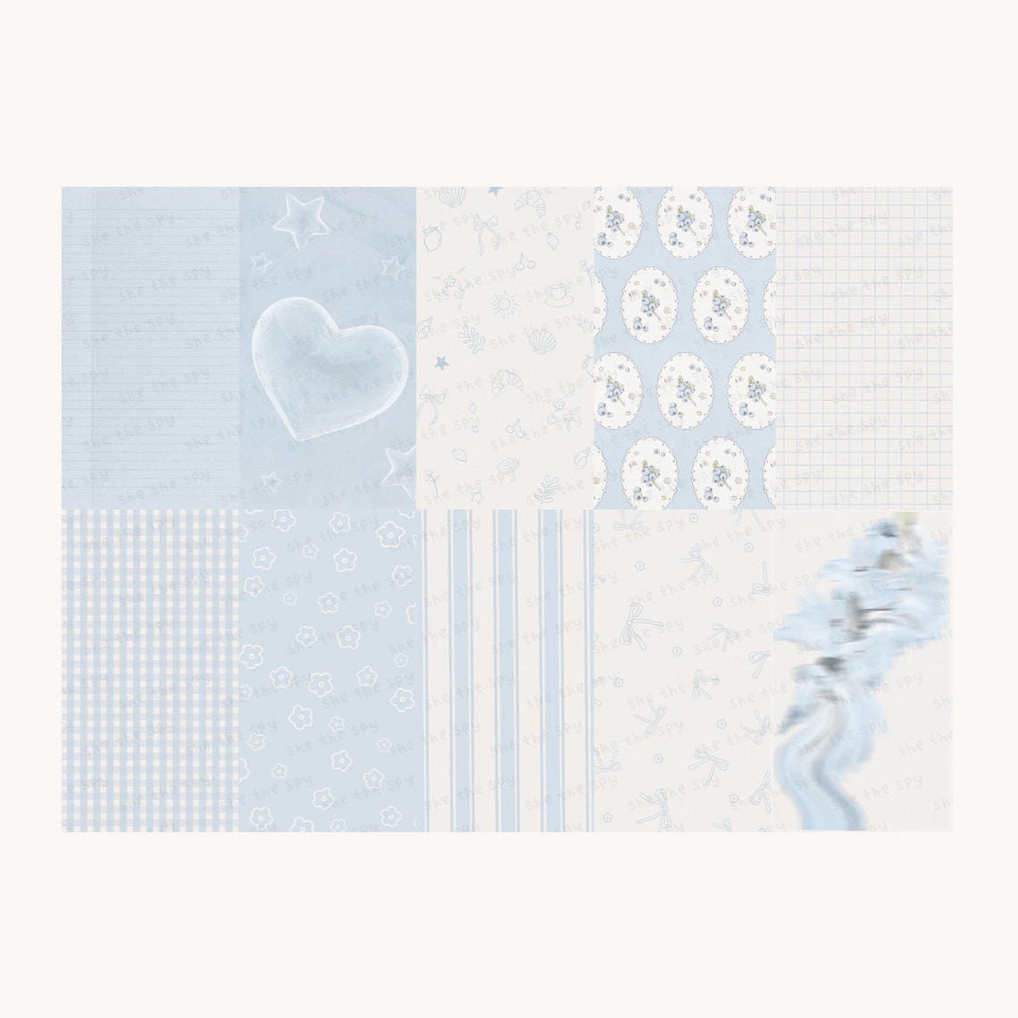 Blue Instagram Story Backgrounds Bundle Pastel Blue Backgrounds Pale ...