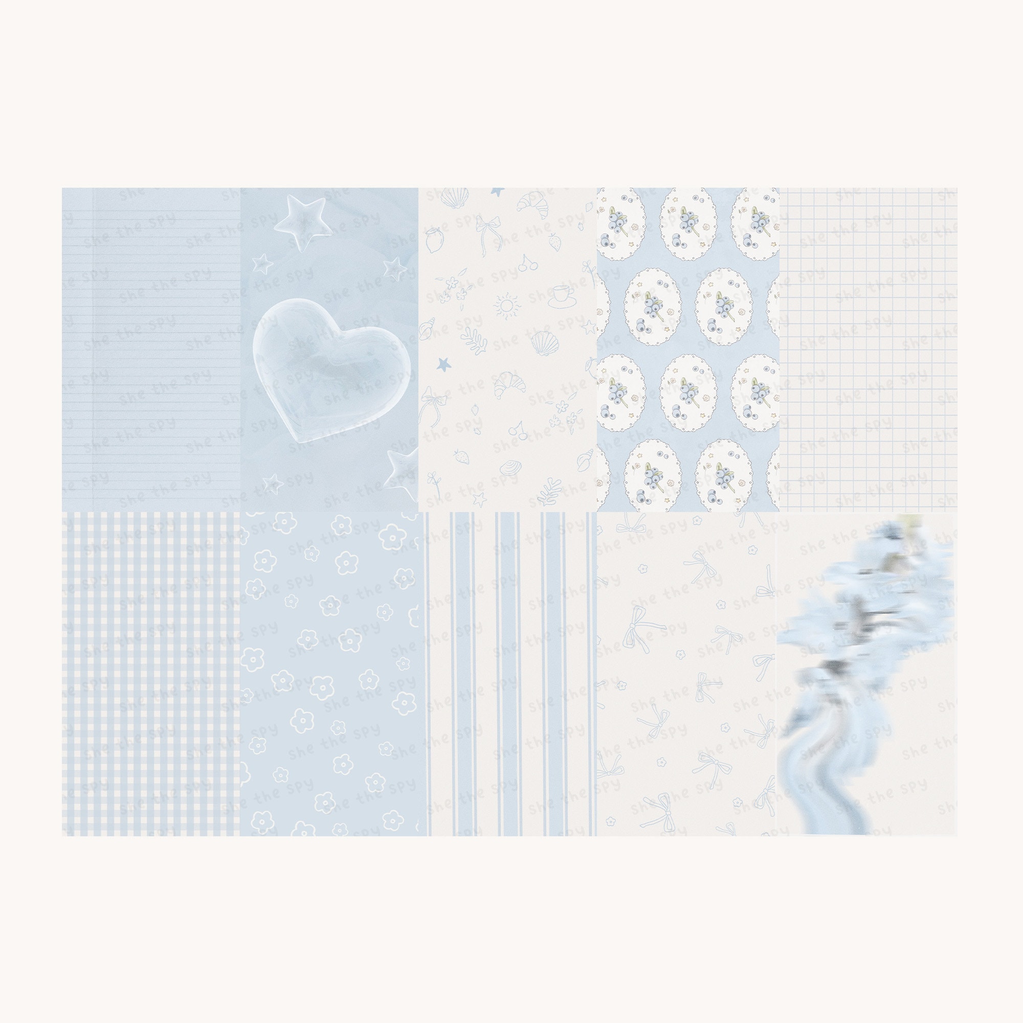 Blue Instagram Story Backgrounds Bundle Pastel Blue Backgrounds Pale ...