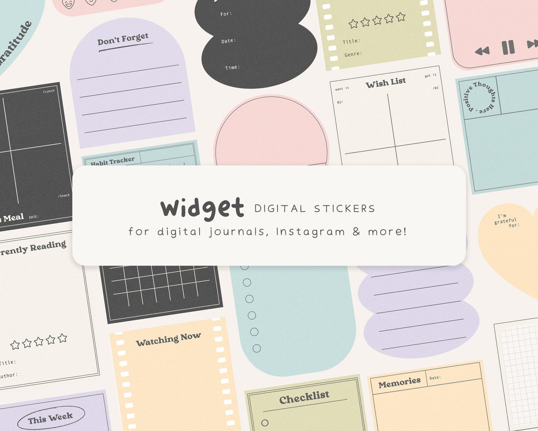 Cute Digital Widgets, Digital Planner Stickers, Planner Widgets for ...