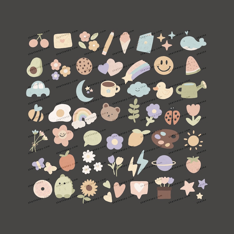 Cute Doodles Digital Stickers, Kawaii Goodnotes Stickers, Digital ...